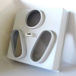 Plénum ABS pour grille 600x600 mm piquage 2x250 1x200 mm